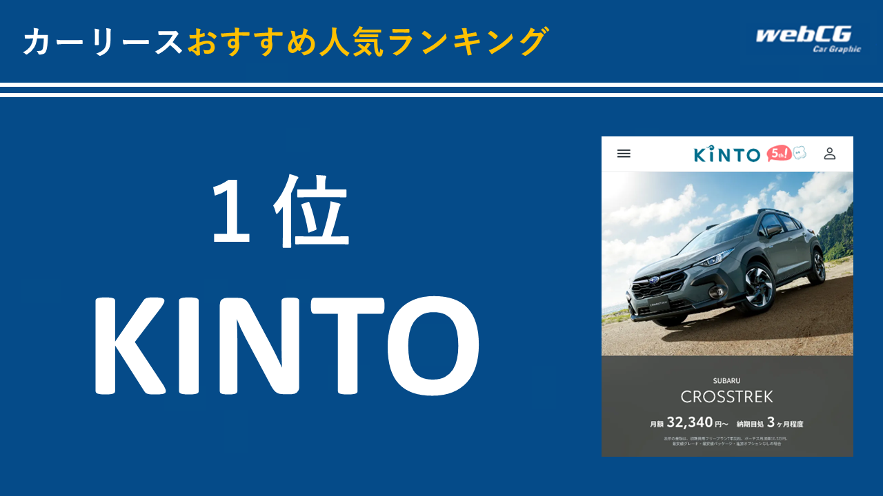 【2024年】カーリースおすすめ人気ランキングトップ10 - webCG カーリース徹底比較ガイド