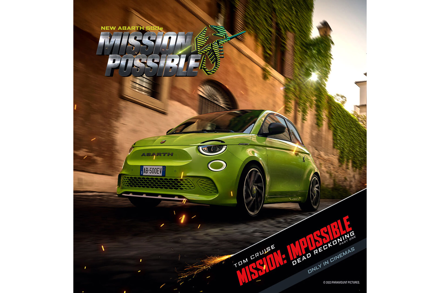 間もなく日本発売！ 「アバルト500e」が映画『ミッション：インポッシブル』とコラボ 【ニュース】 - webCG